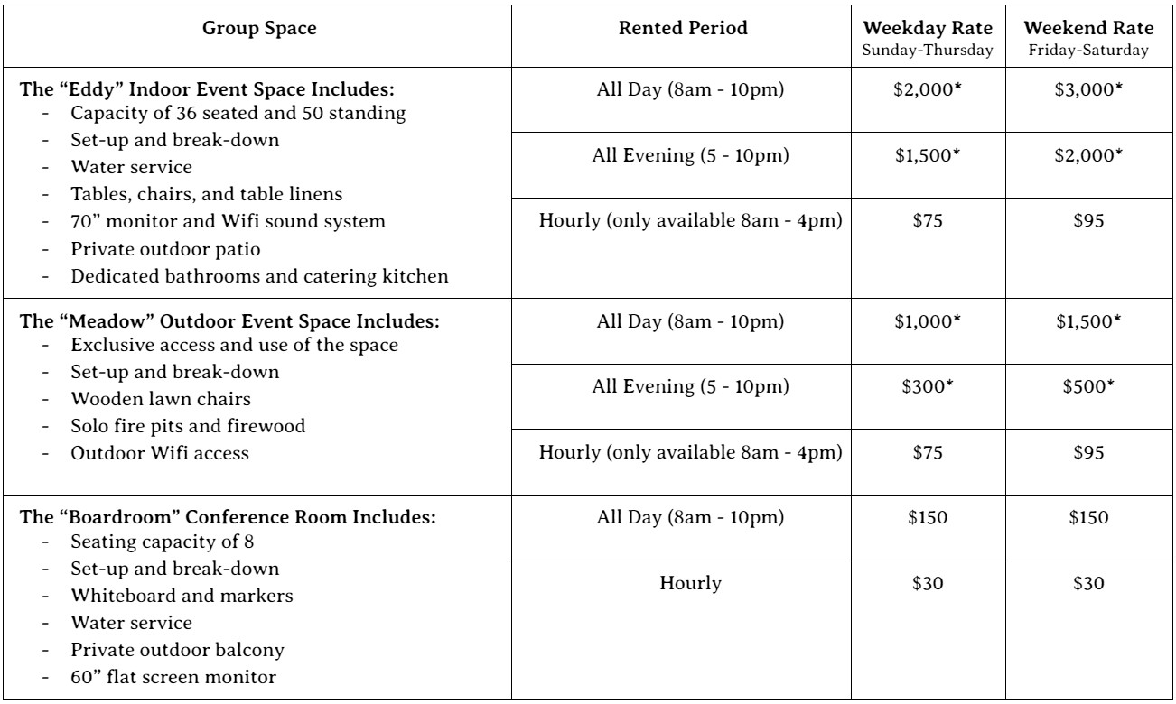 Group Pricing | Wrong Way Campground
